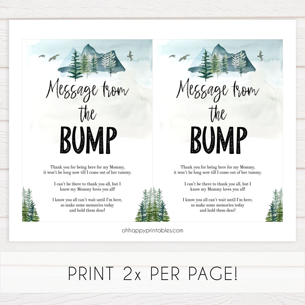 A Message From The Bump - Adventure Awaits Printable Baby Shower Games ...