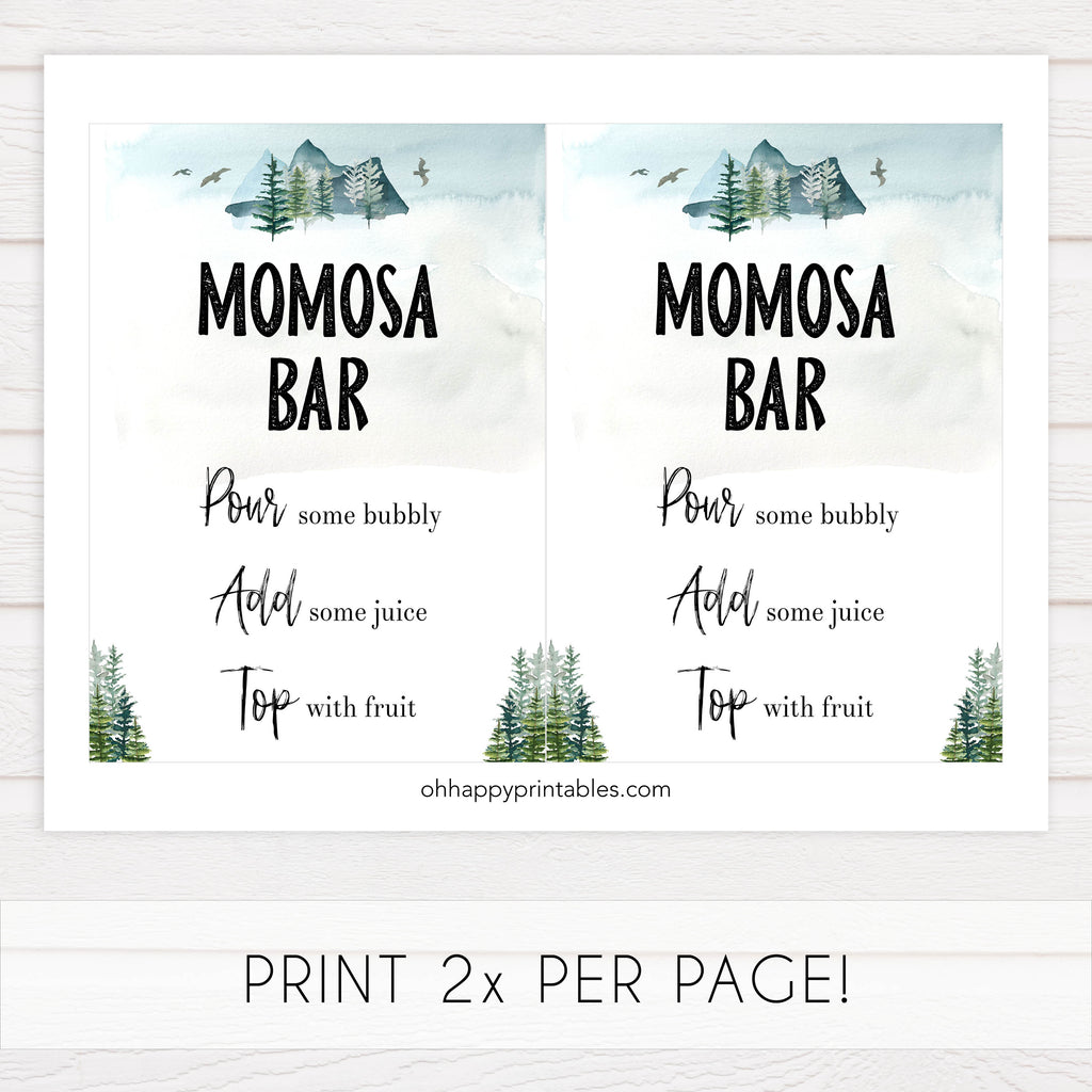 Momosa Sign - Adventure Awaits Printable Baby Shower Signs ...