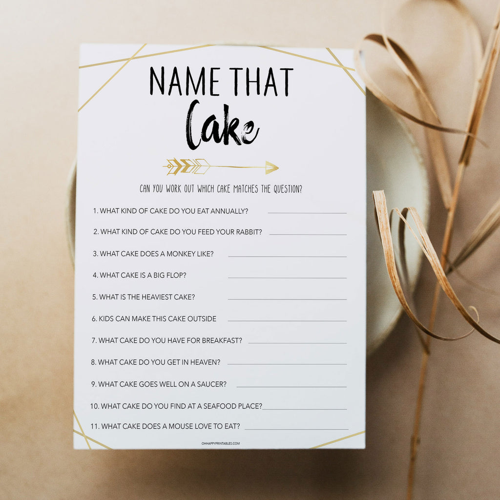 Name that Cake Game - Printable Bride Tribe Bridal Shower Games ...