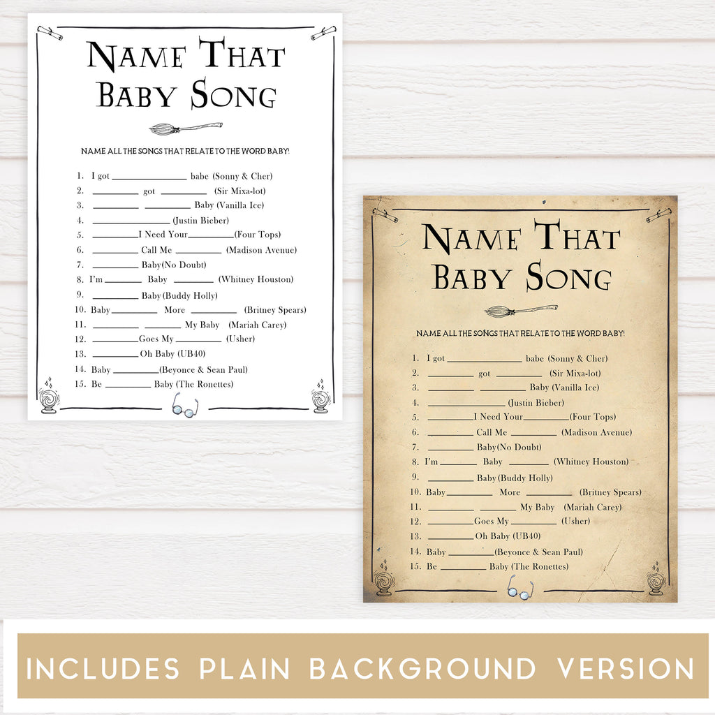 Name That Baby Song - Wizard Printable Baby Games – OhHappyPrintables