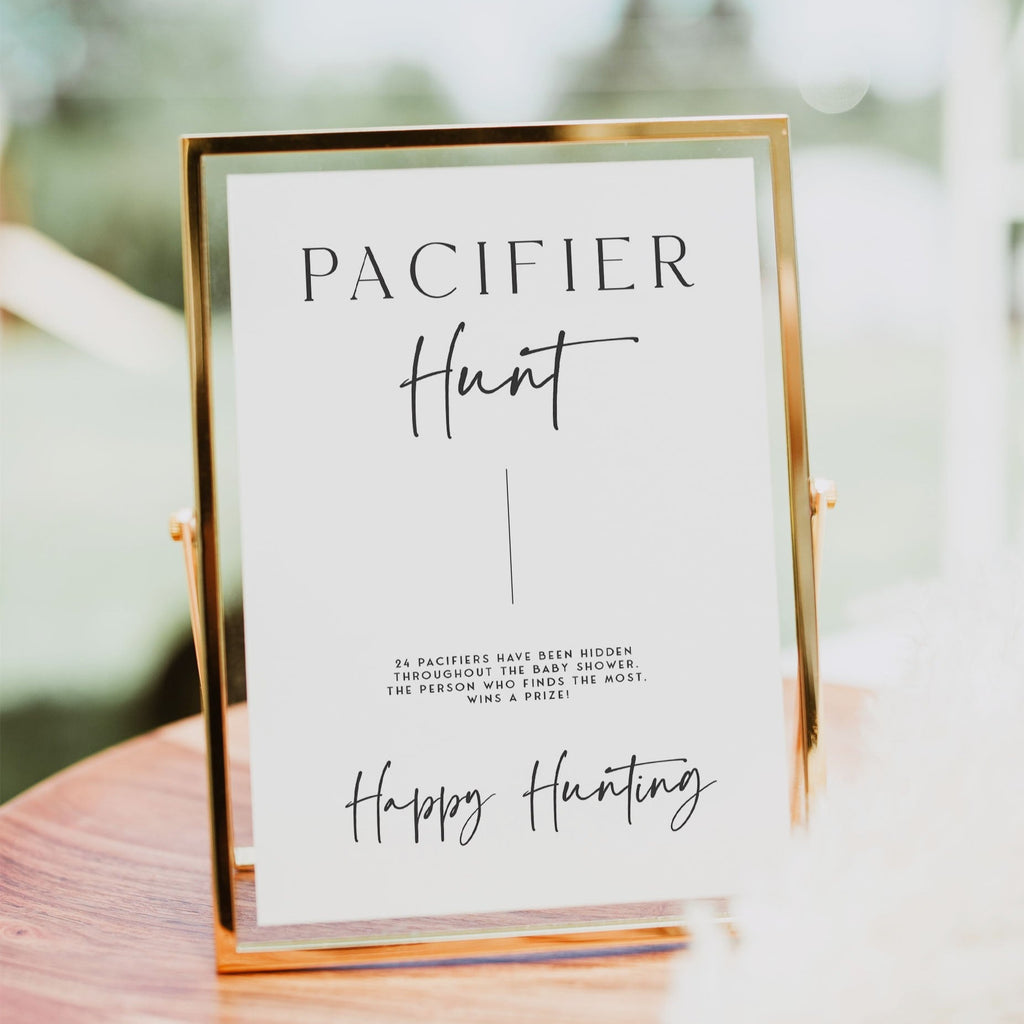 Pacifier Hunt Game - Minimalist Printable Baby Shower Games ...