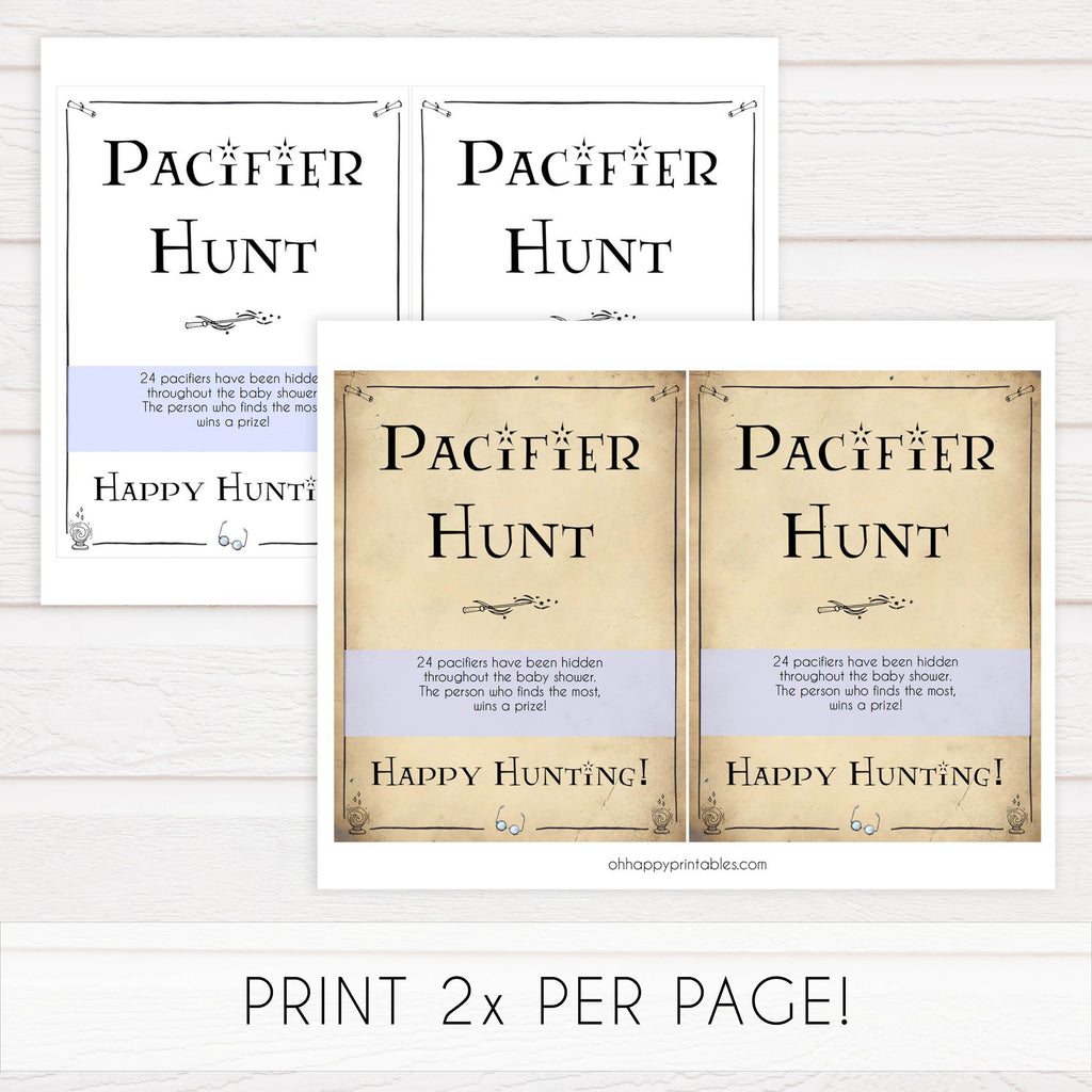 Pacifier Hunt - Wizard Printable Baby Shower Games – OhHappyPrintables