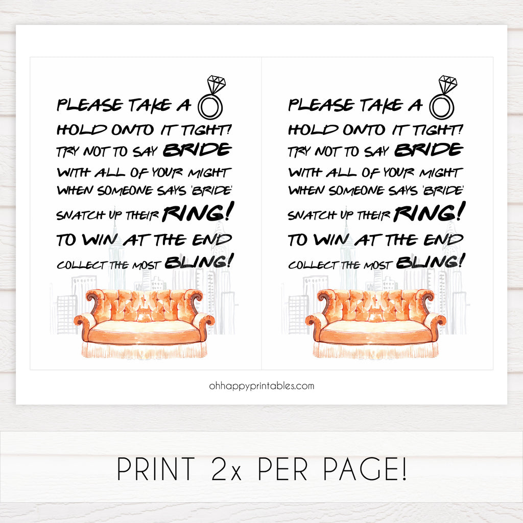 Please Take a Ring Game - Friends Bridal Shower Games – OhHappyPrintables