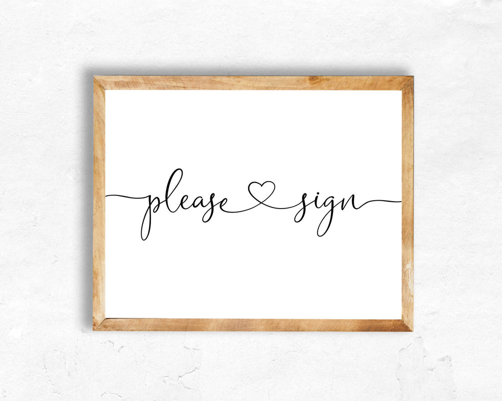 Please Sign Table Sign | Printable Wedding & Bridal Shower Stationery ...