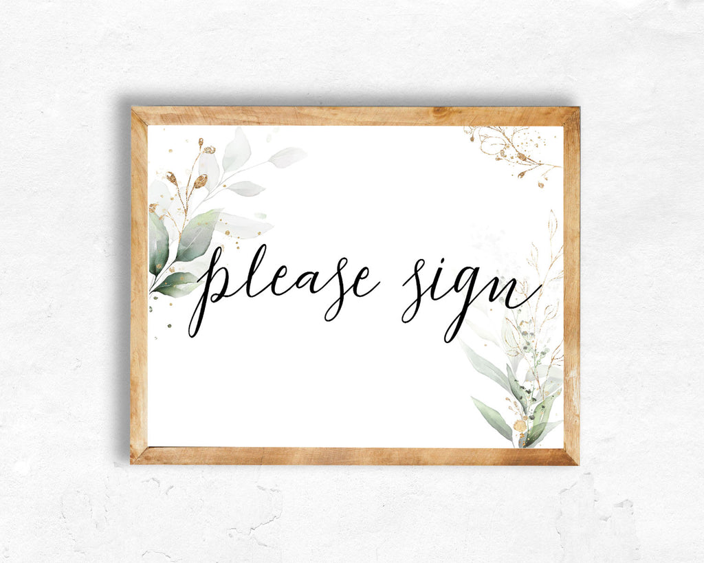 Please Sign Table Sign | Printable Wedding & Bridal Shower Stationery ...