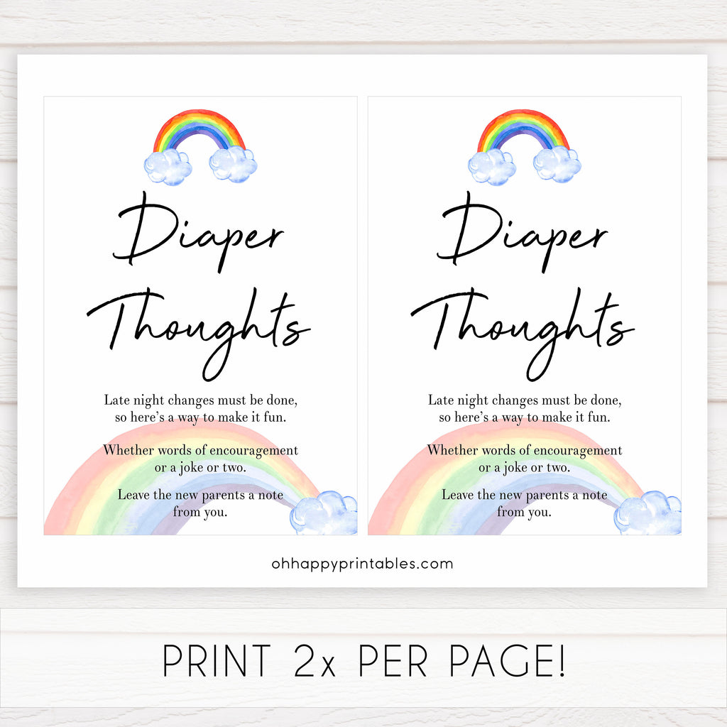Diaper Thoughts | Rainbow Printable baby shower Games – OhHappyPrintables