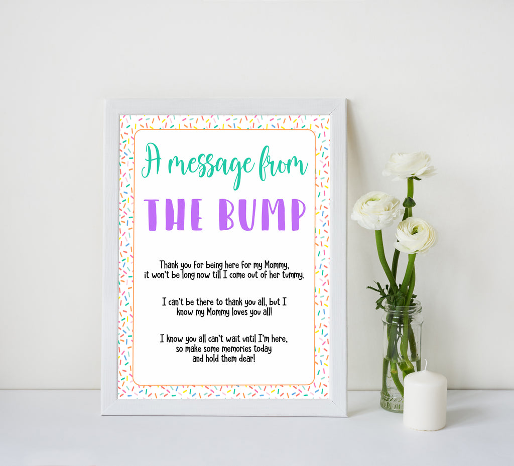 A Message From The Bump - Baby Sprinkle Printable Baby Games ...