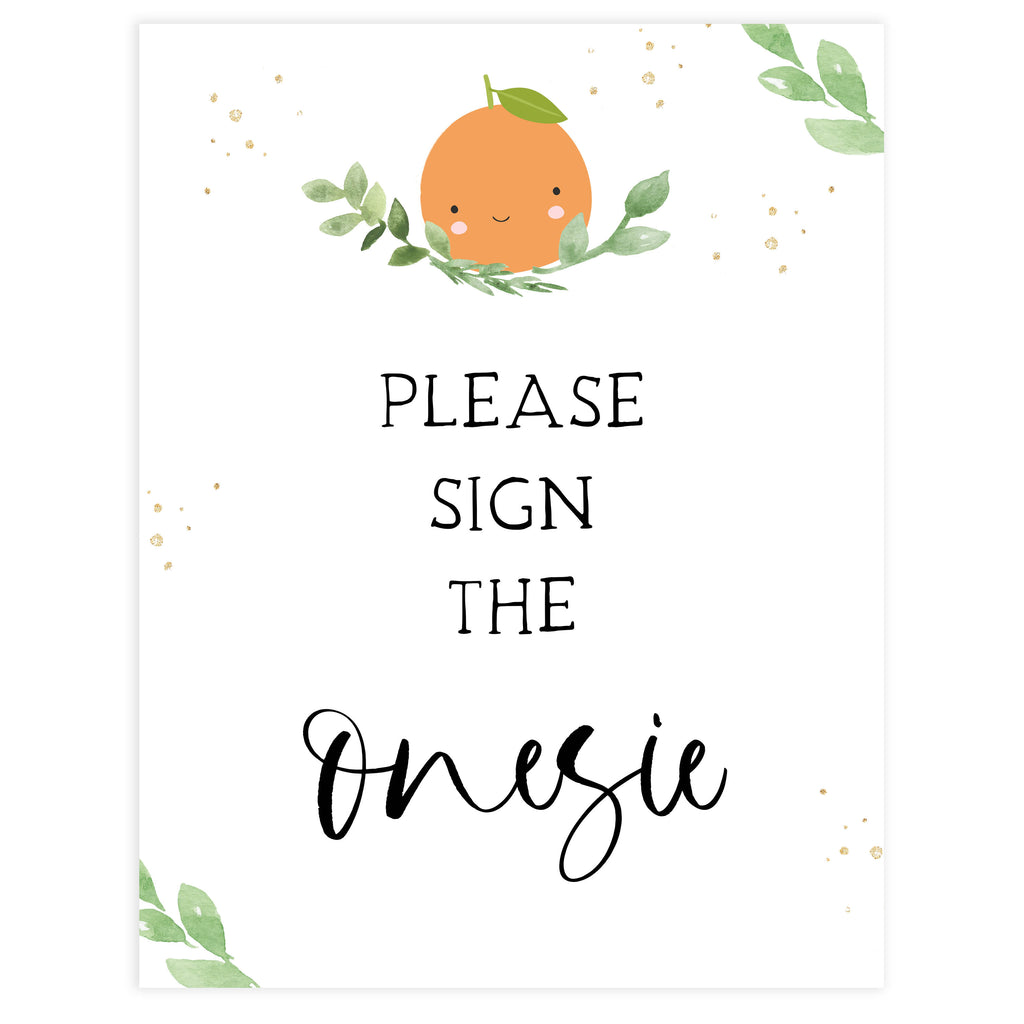 Sign The Onesie - Little Cutie Printable Baby Shower Games ...