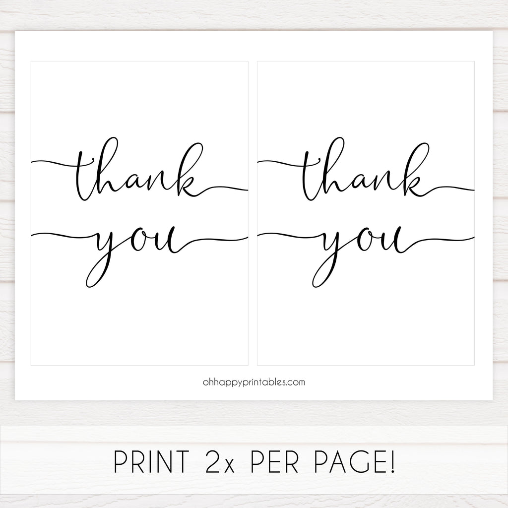 Minimalist Thank You Table Sign | Printable Bridal Shower Signs ...