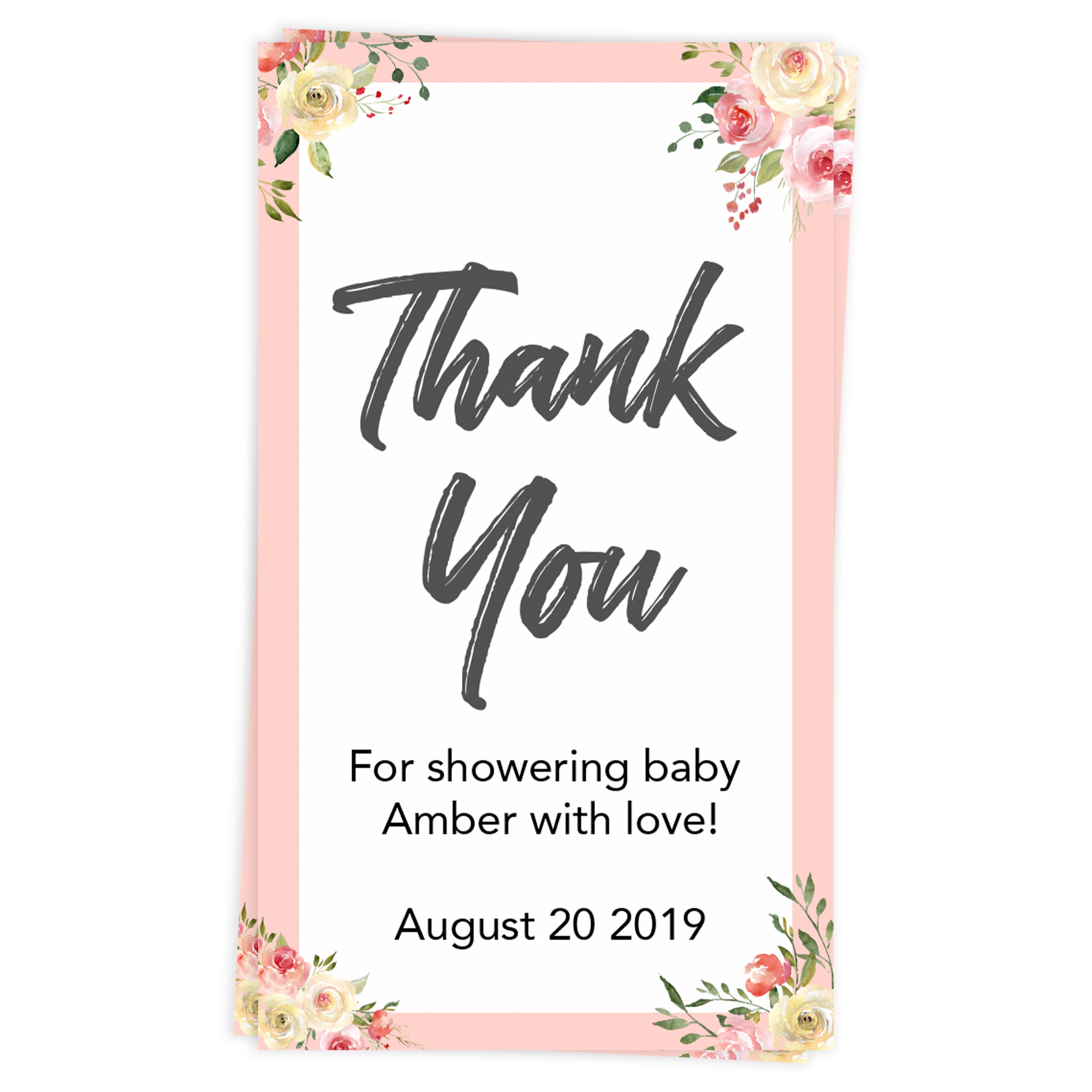 Baby Thank You Tags - Spring Floral Printable Baby Decor ...