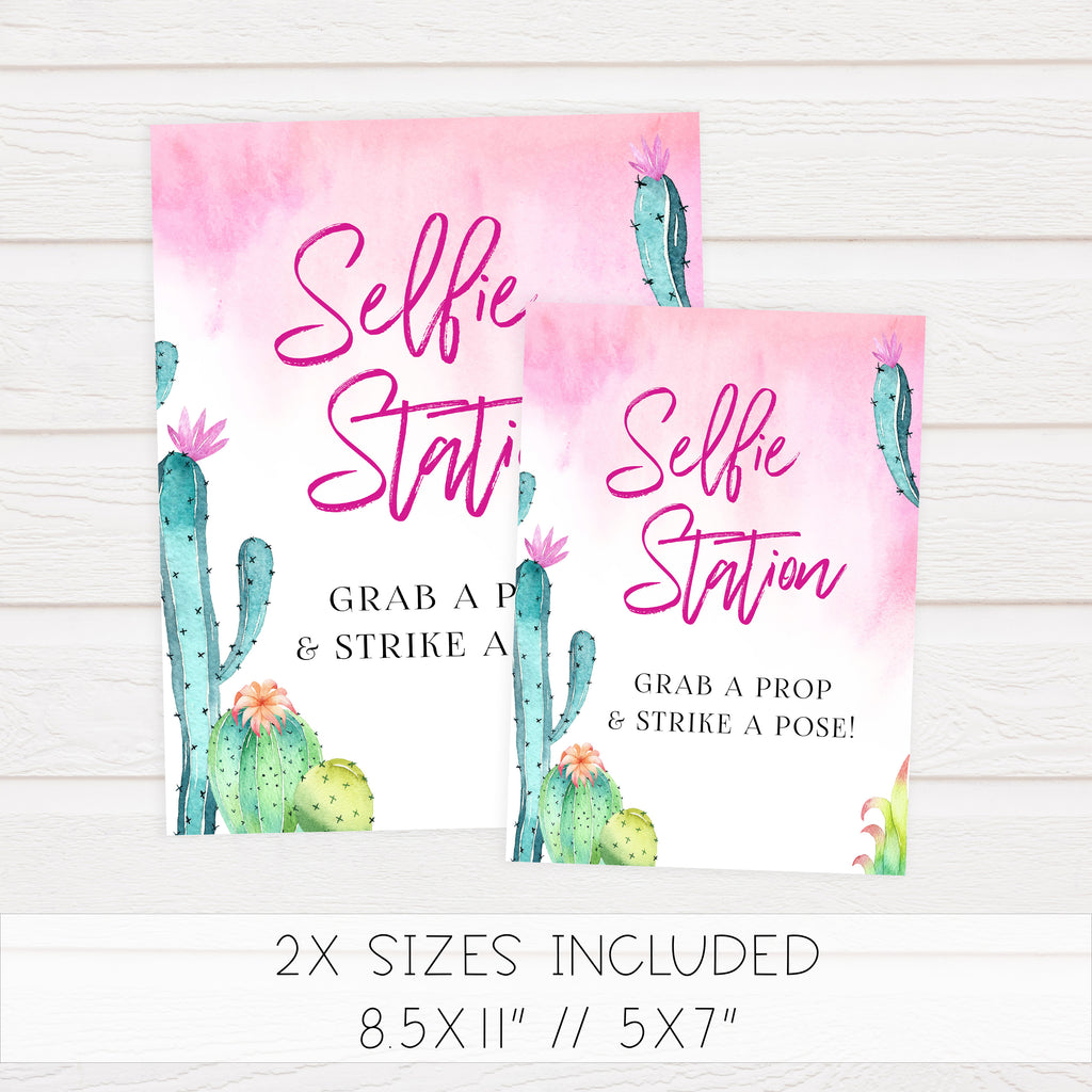 Selfie Station Table Sign | Printable Bridal Shower Decor ...