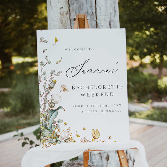 Bachelorette Weekend Welcome Sign - Whimsical Floral Bridal Shower ...