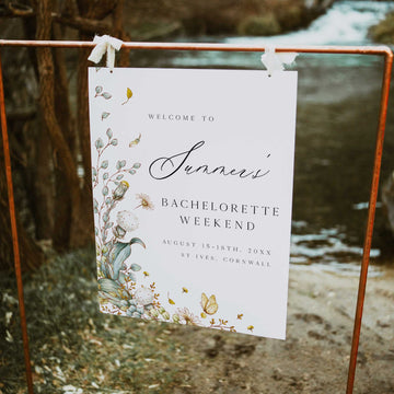 Bachelorette Weekend Welcome Sign - Whimsical Floral Bridal Shower ...
