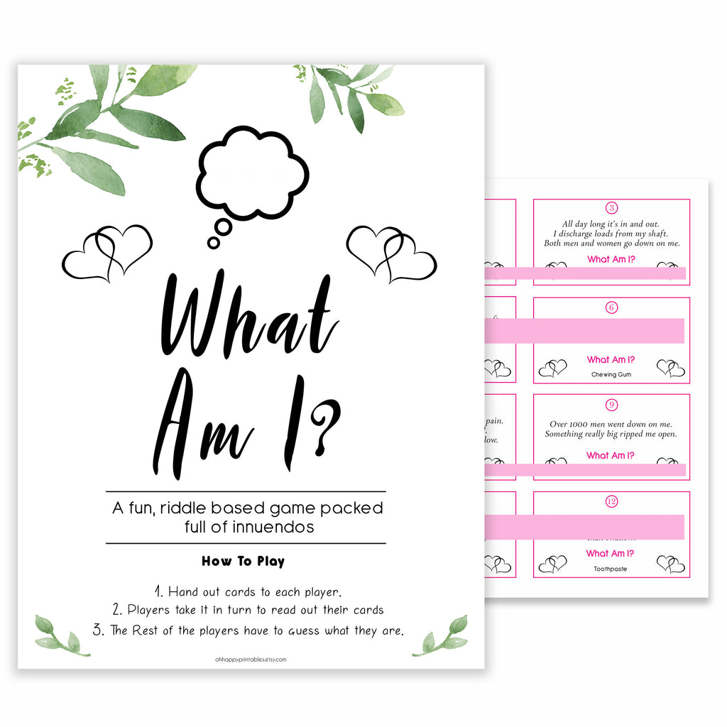 What Am I Game - Botanical Baby Shower Games – OhHappyPrintables