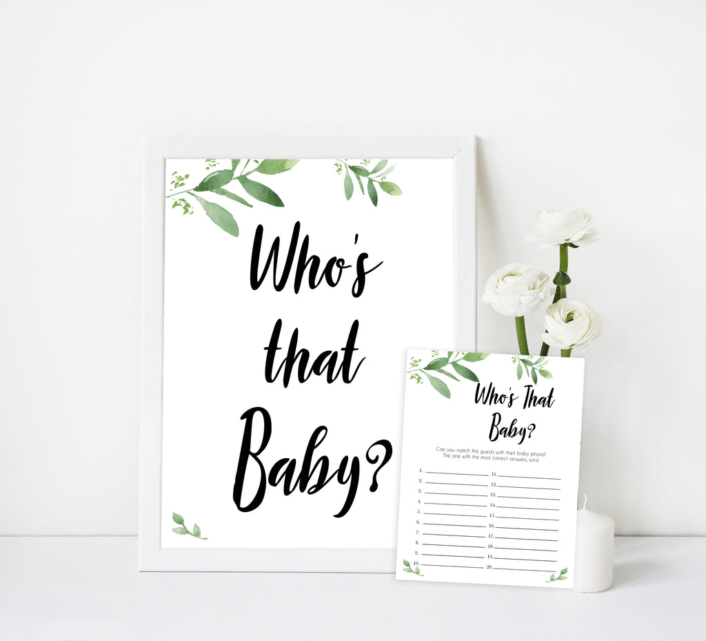 Who's That Baby - Printable Botanical Baby Games – OhHappyPrintables