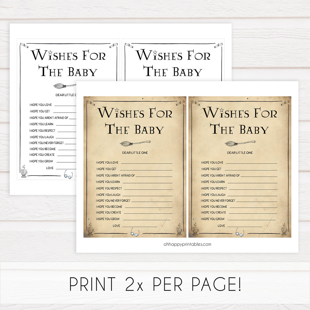 Wishes For The Baby - Wizard Printable Baby Shower Games ...