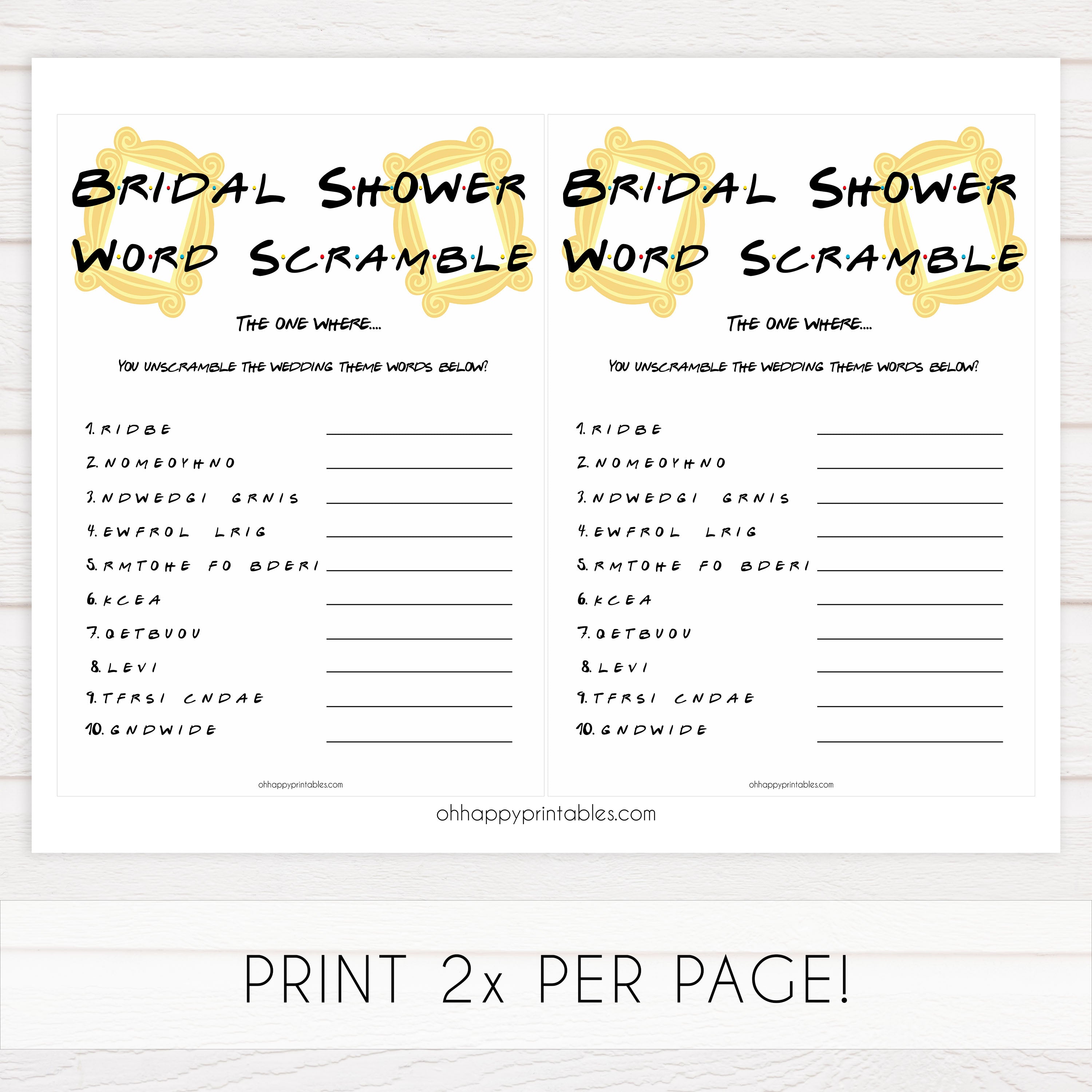 Free Printable Bridal Shower Games Word Scramble Free Printable Bridal Shower Games Word Scramble