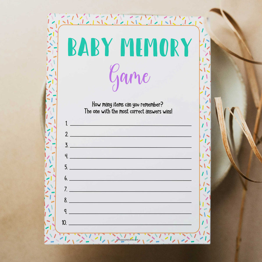 Baby Memory Game - Baby Sprinkle Printable Baby Shower Games ...