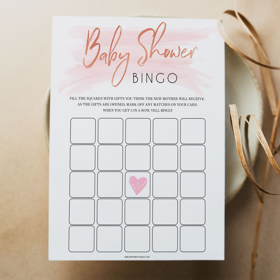 Shop Pink Swash Baby Shower Printables | Oh Happy Printables ...