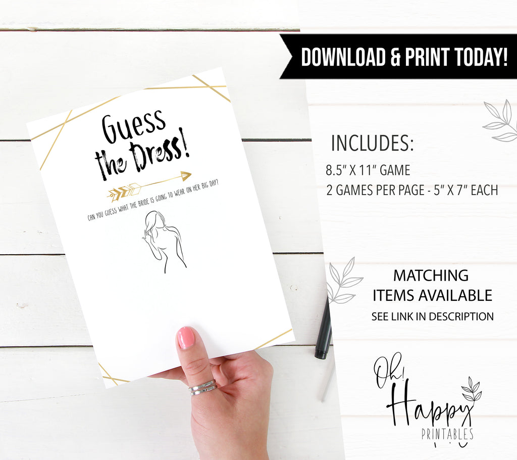 Guess the Dress Game - Bride Tribe Printable Bridal Shower Games ...