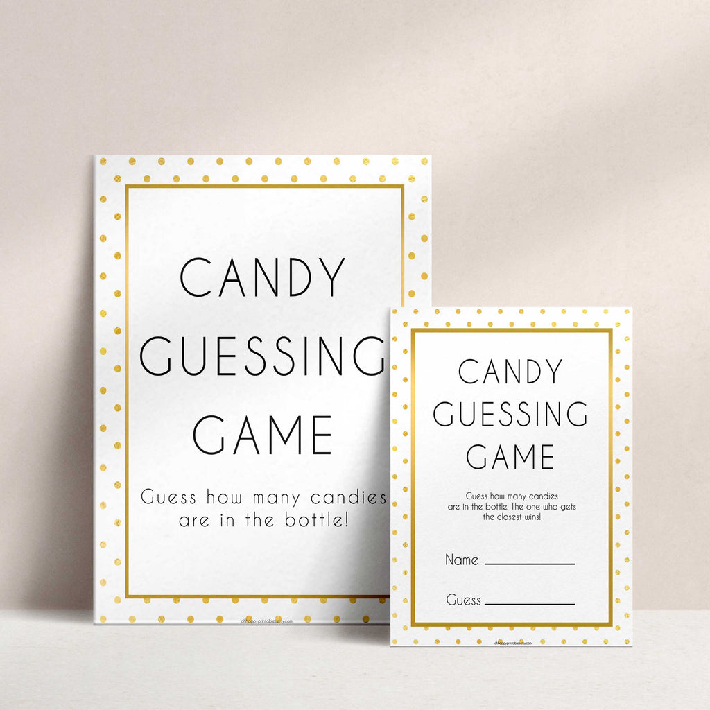 Candy Guessing Game - Gold Dots Printable Baby Games – OhHappyPrintables