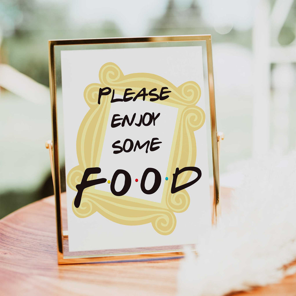 Food Sign - Friends Printable Baby Shower Signs – OhHappyPrintables