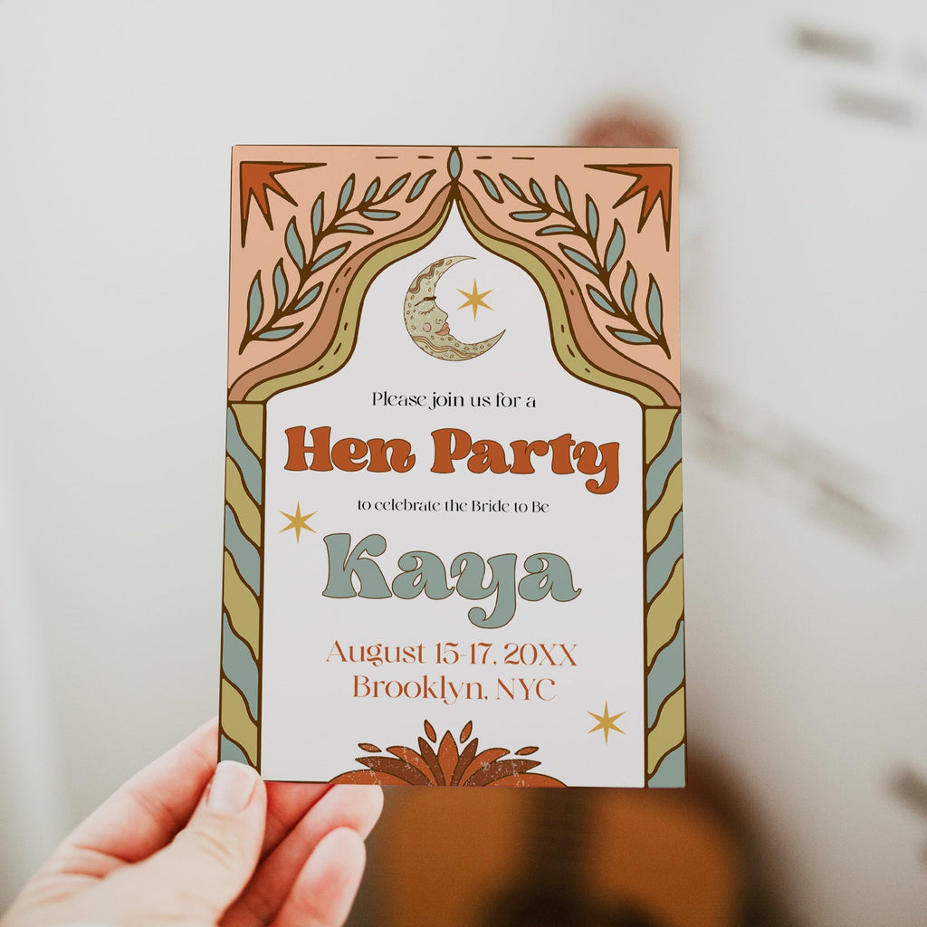 EDITABLE Gypsy Hen Weekend Invitation | Bridal Shower Collection ...