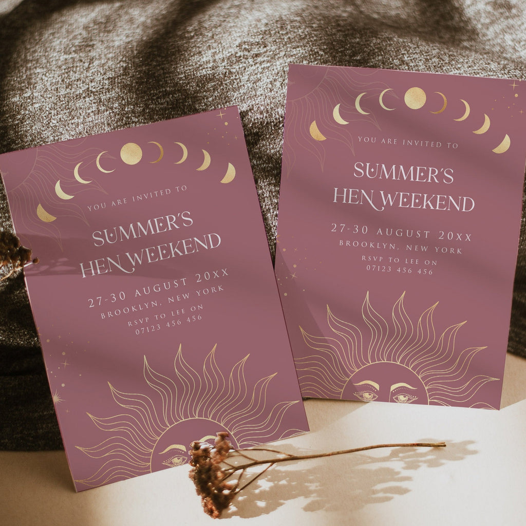 Hen Party Weekend Invitation | Celestial Bridal Shower Collection ...