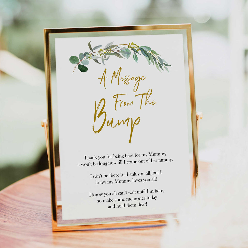 A Message From The Bump - Eucalyptus Printable Baby Shower Games ...