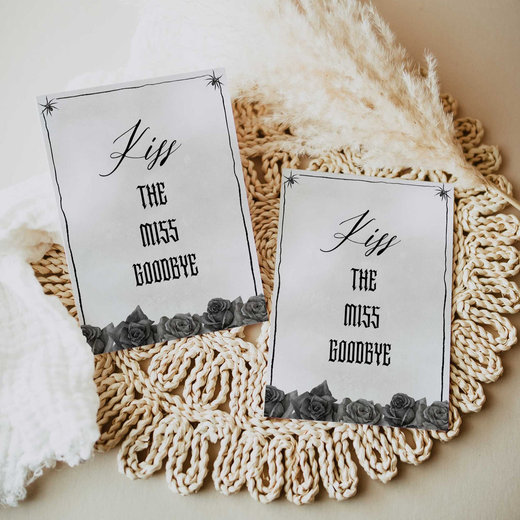 EDITABLE Kiss The Miss Goodbye Game - Bride or Die Printable Games ...
