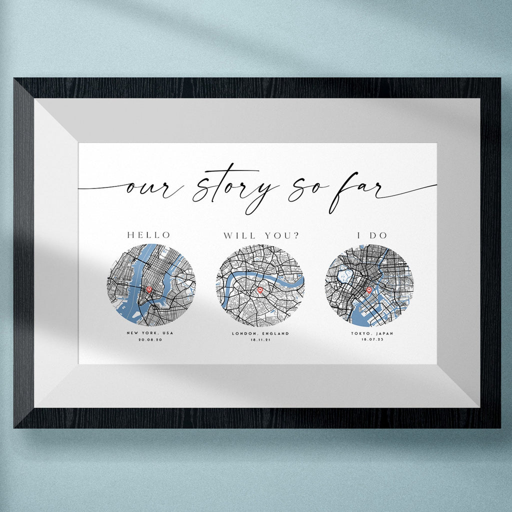 Hello, Will You, I Do Custom Map Printable - Couples Gifts ...