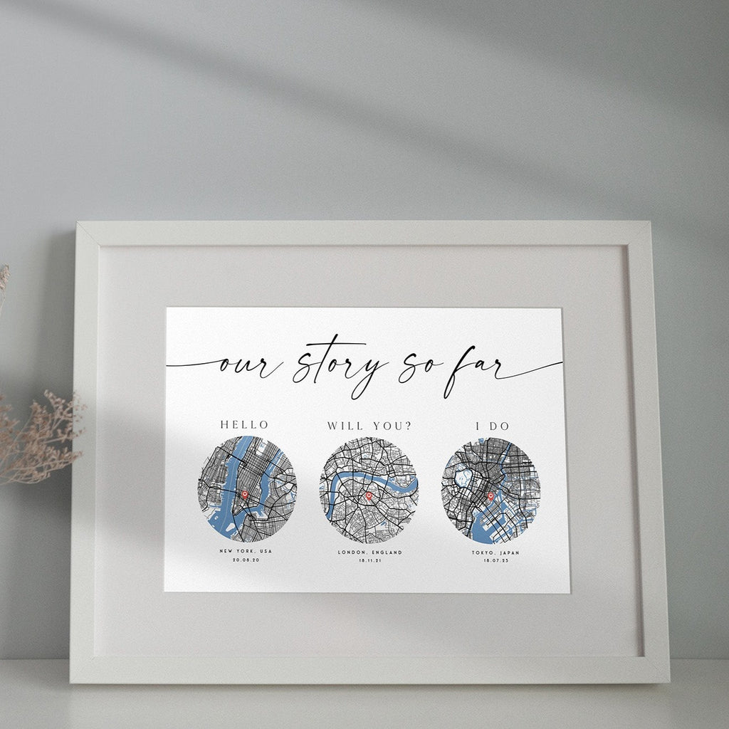 Hello, Will You, I Do Custom Map Printable - Couples Gifts – OhHappyPrintables