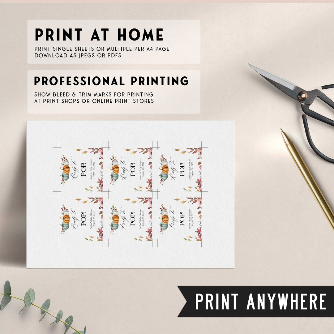 Ready To Pop - Fall Pumpkin Printable Baby Shower Games – OhHappyPrintables