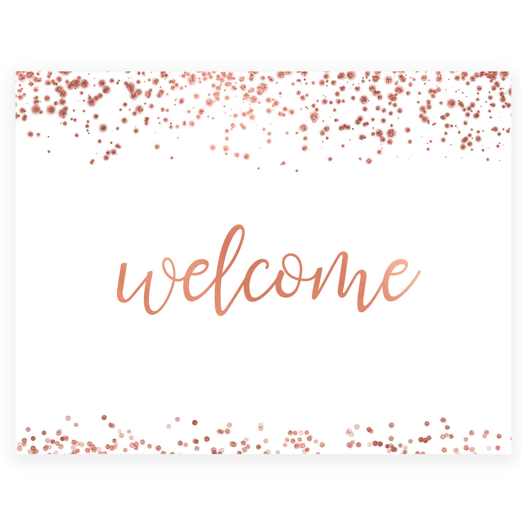 Printable Welcome Table Sign | Printable Rose Gold Bridal Shower ...