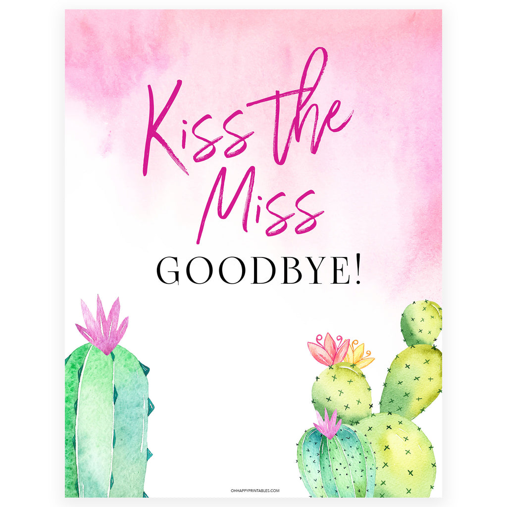 Kiss the Miss Goodbye Lipstick Print | Shop Bridal Shower Games ...