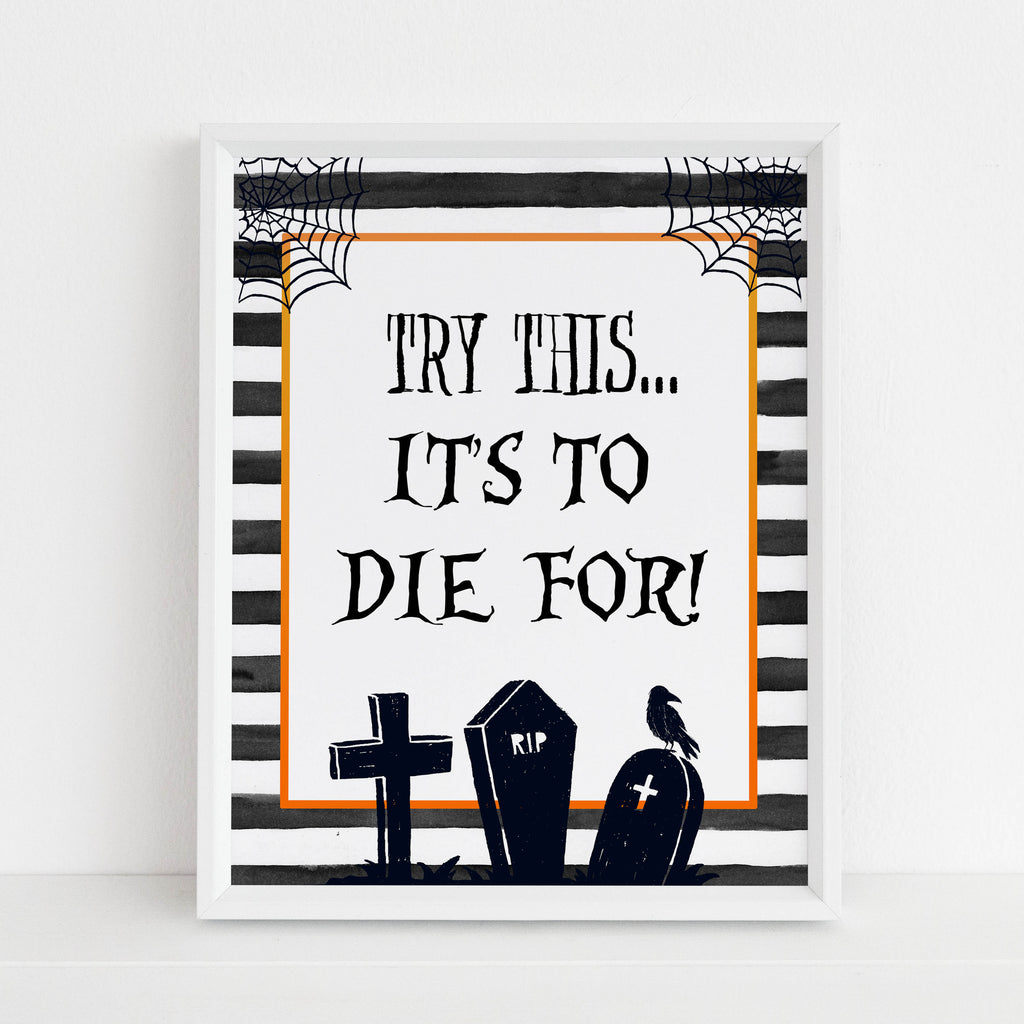 It's Time To Die Table Sign | Halloween Table Signs – OhHappyPrintables