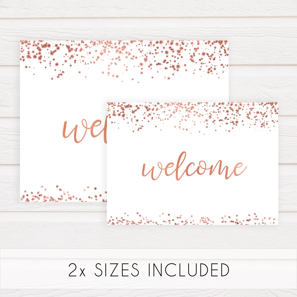 Printable Welcome Table Sign | Printable Rose Gold Bridal Shower ...