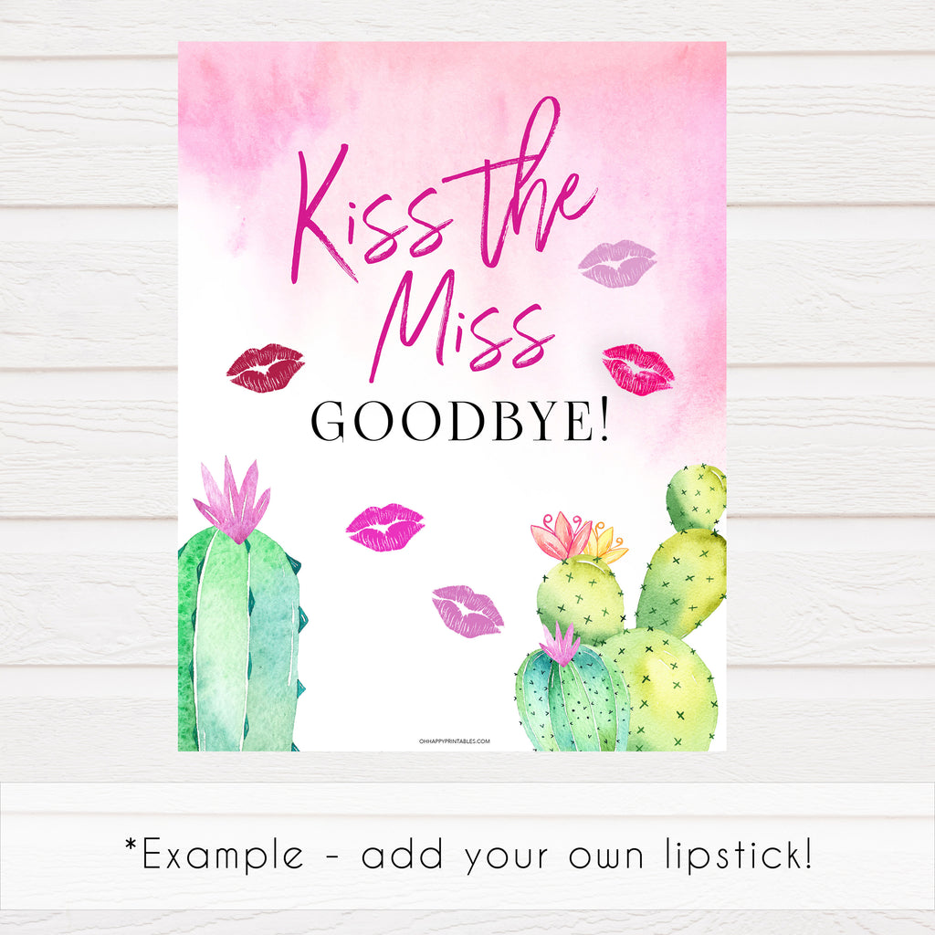 Kiss the Miss Goodbye Lipstick Print | Shop Bridal Shower Games ...