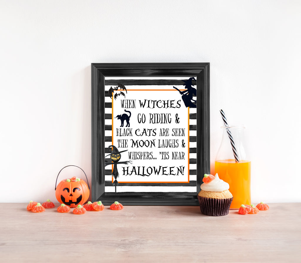 Witches Go Riding Table Sign | Halloween Table Signs – OhHappyPrintables