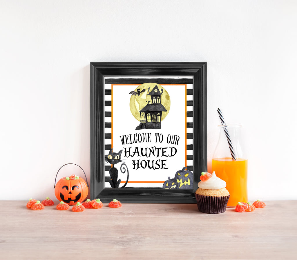 Haunted House Table Sign | Halloween Table Signs – OhHappyPrintables