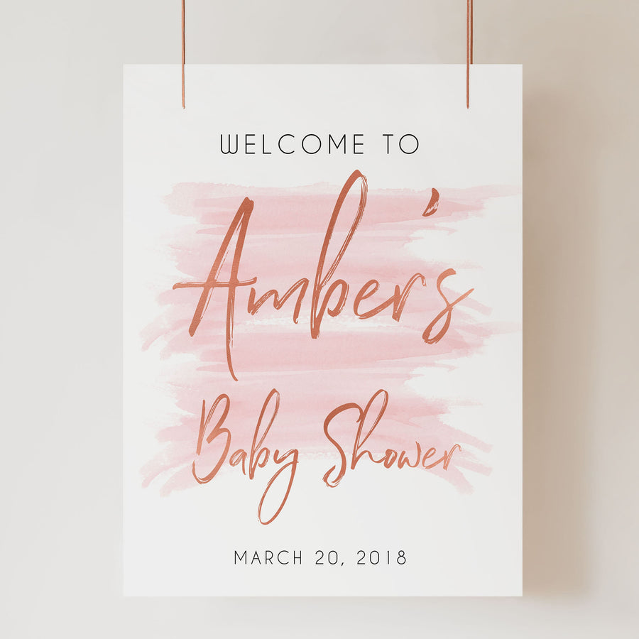 Shop Pink Swash Baby Shower Printables | Oh Happy Printables ...
