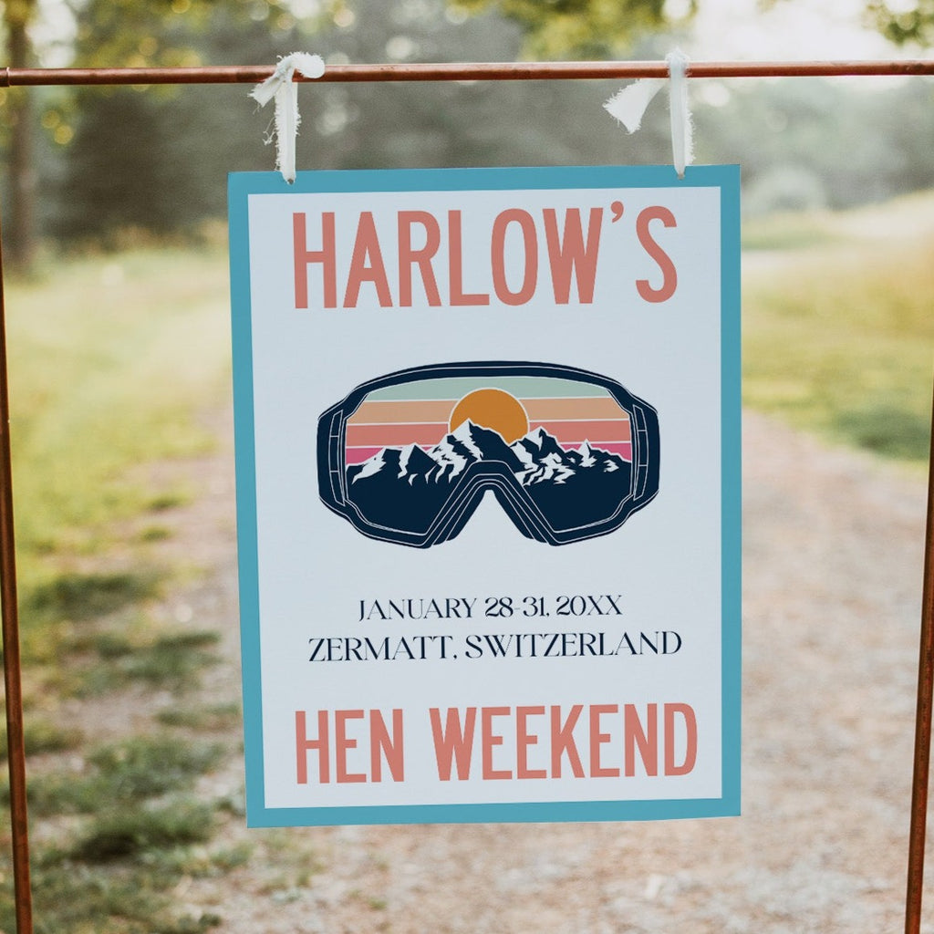 Hen Party Weekend Welcome Sign - Aspen Bachelorette Collection ...