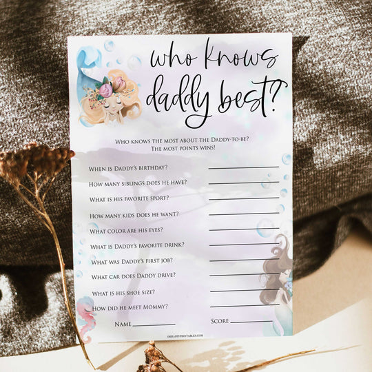 SHOP Who Knows Daddy Best Baby Shower Games | Oh Happy Printables ...