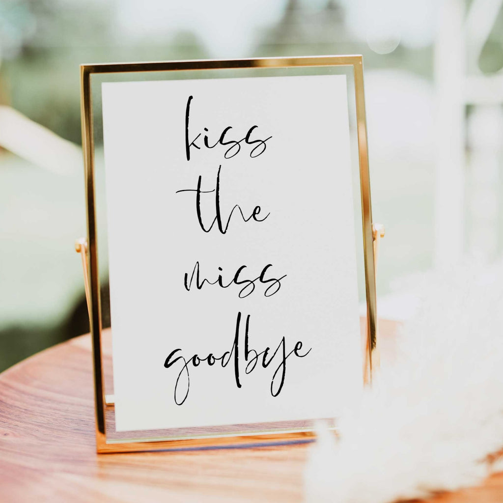 EDITABLE Kiss The Miss Goodbye Game - Modern Bridal Shower Games ...